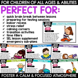 Mindfulness Activities for Kids | Kids Yoga Pose Cards | Brain Breaks ...
