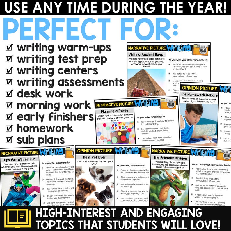 Picture Writing Prompts for Kids Creative Writing Prompts Worksheets ...