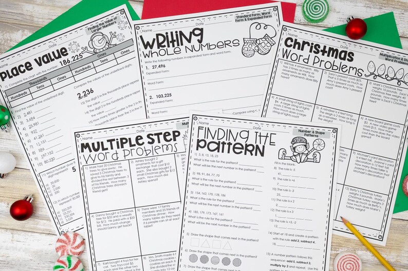 Christmas Activities Math Reading Comprehension Writing Worksheets ...