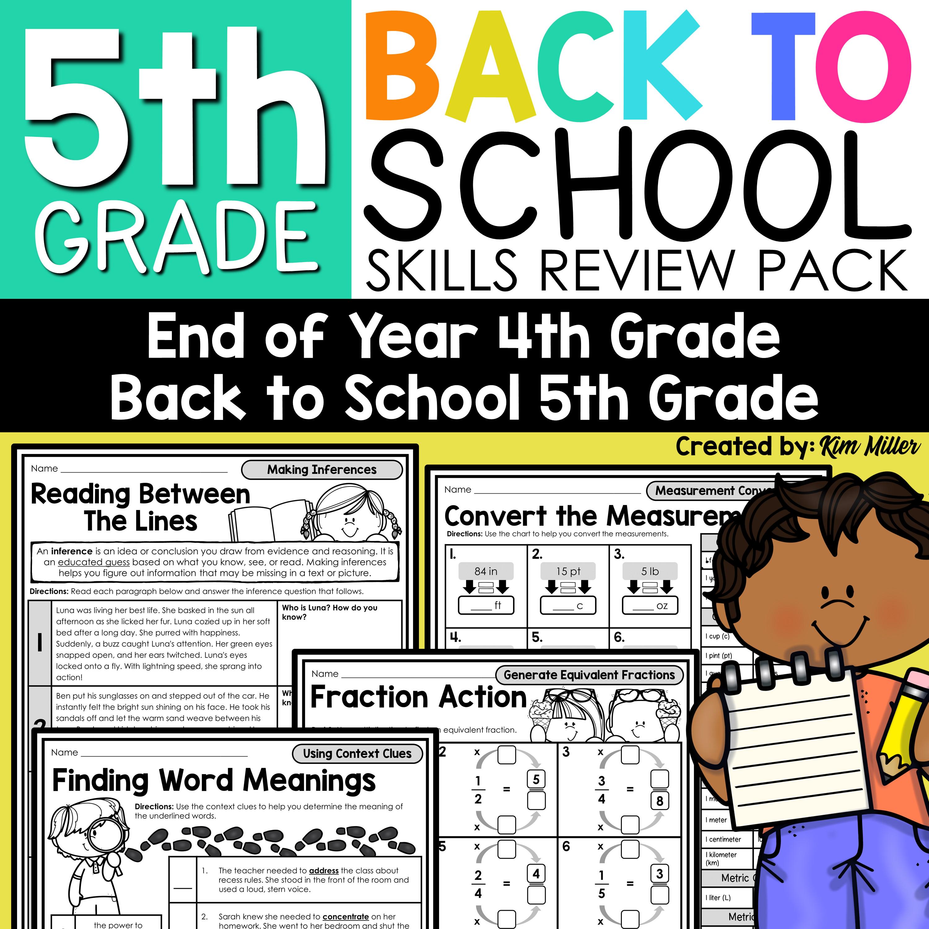 Back to School Activities for Teachers 5th Grade | First Week of School ...