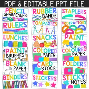 Classroom Supply Labels | Bright Decor Rainbow Classroom Decor ...