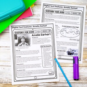 Nonfiction Text Features Worksheets, Informational Text, Reading ...