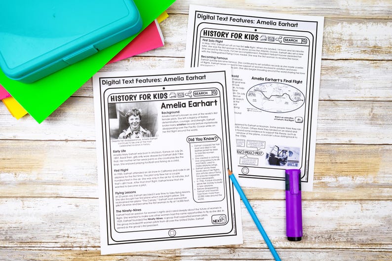 Nonfiction Text Features Worksheets, Informational Text, Reading ...