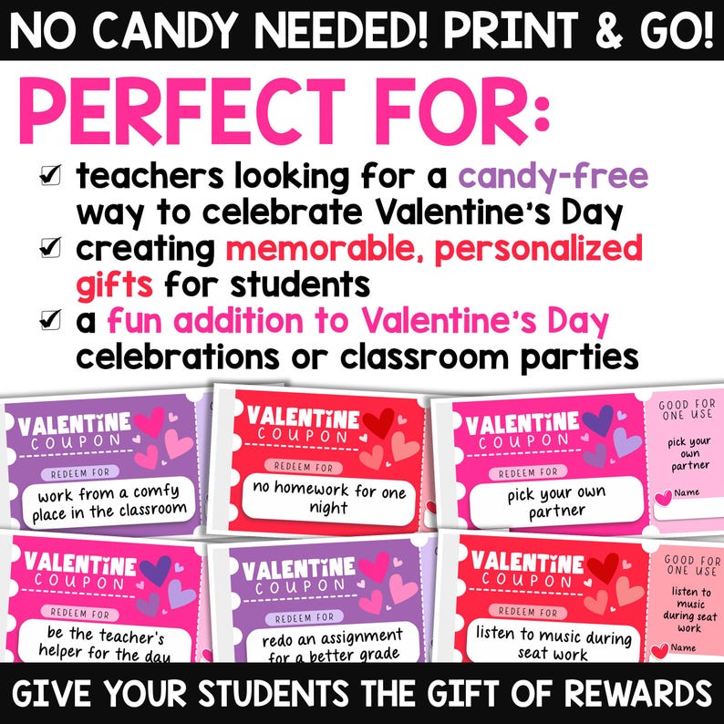 Valentine's Day Cards Printable Coupons for Kids, Valentines From ...