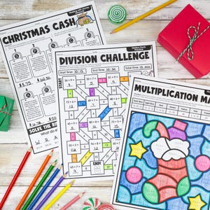 Christmas Math Activities Worksheets Printables, No Prep Activities ...