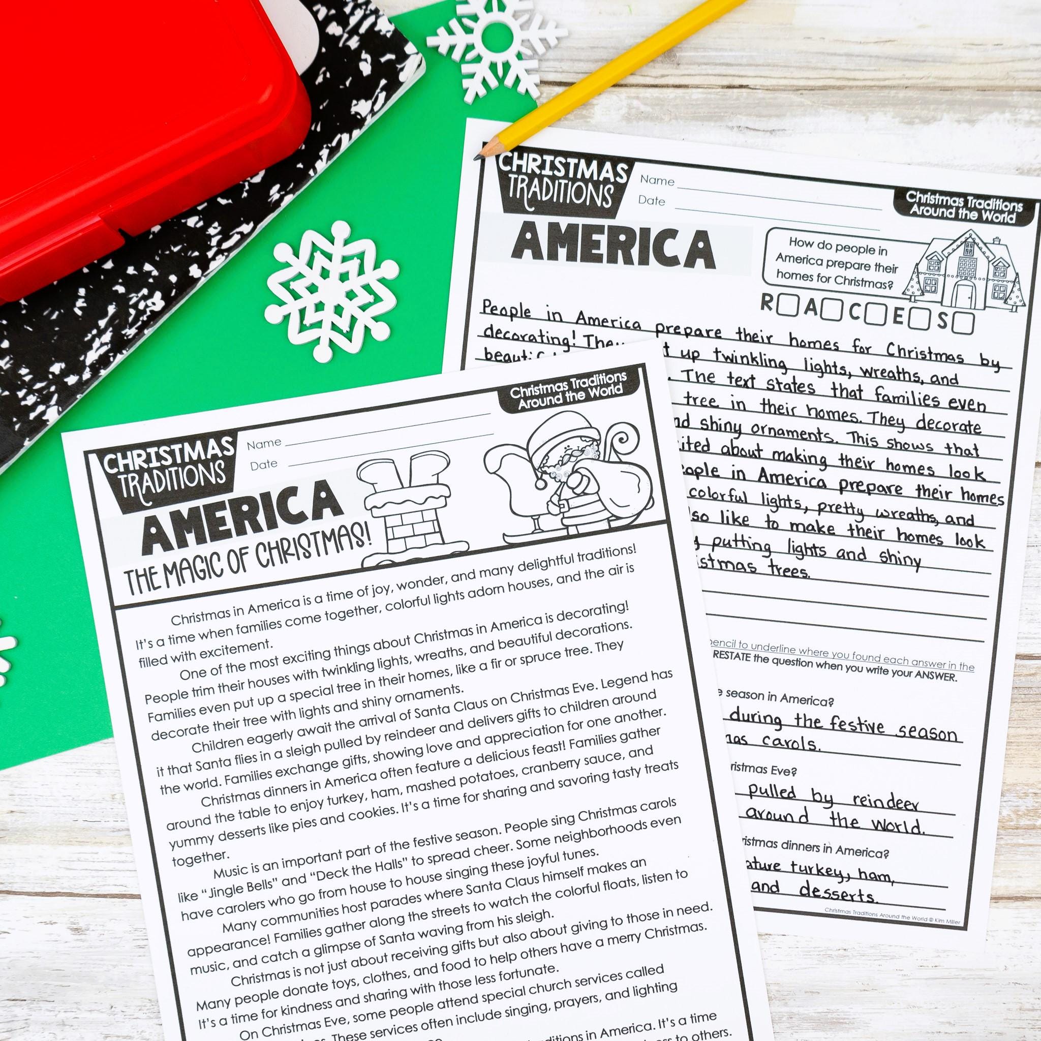 Christmas Around the World Reading Passages, 4th 5th Grade Reading ...