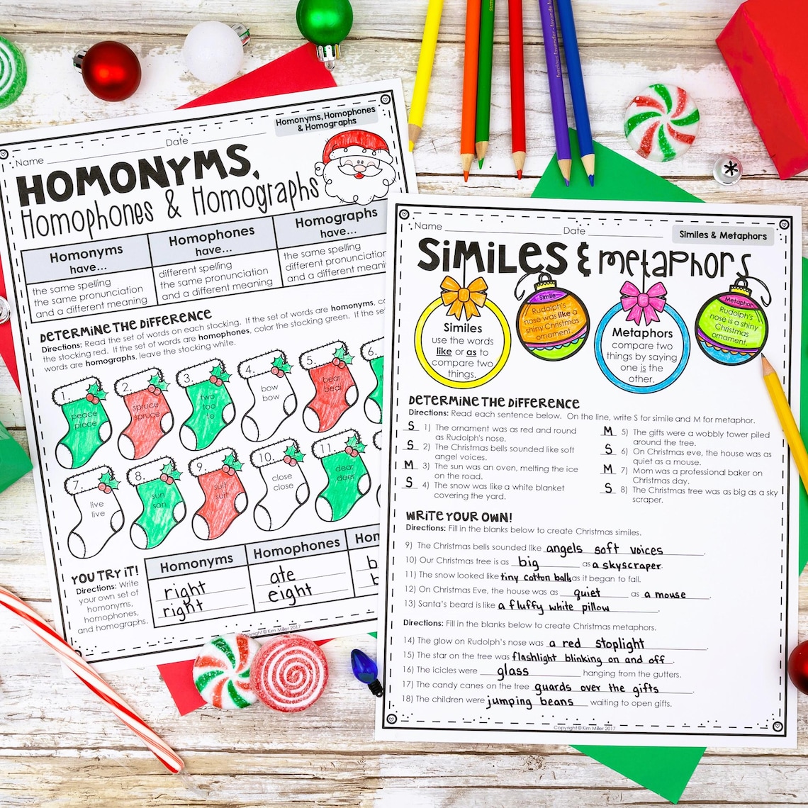 Christmas Activities Math Reading Comprehension Writing Worksheets ...