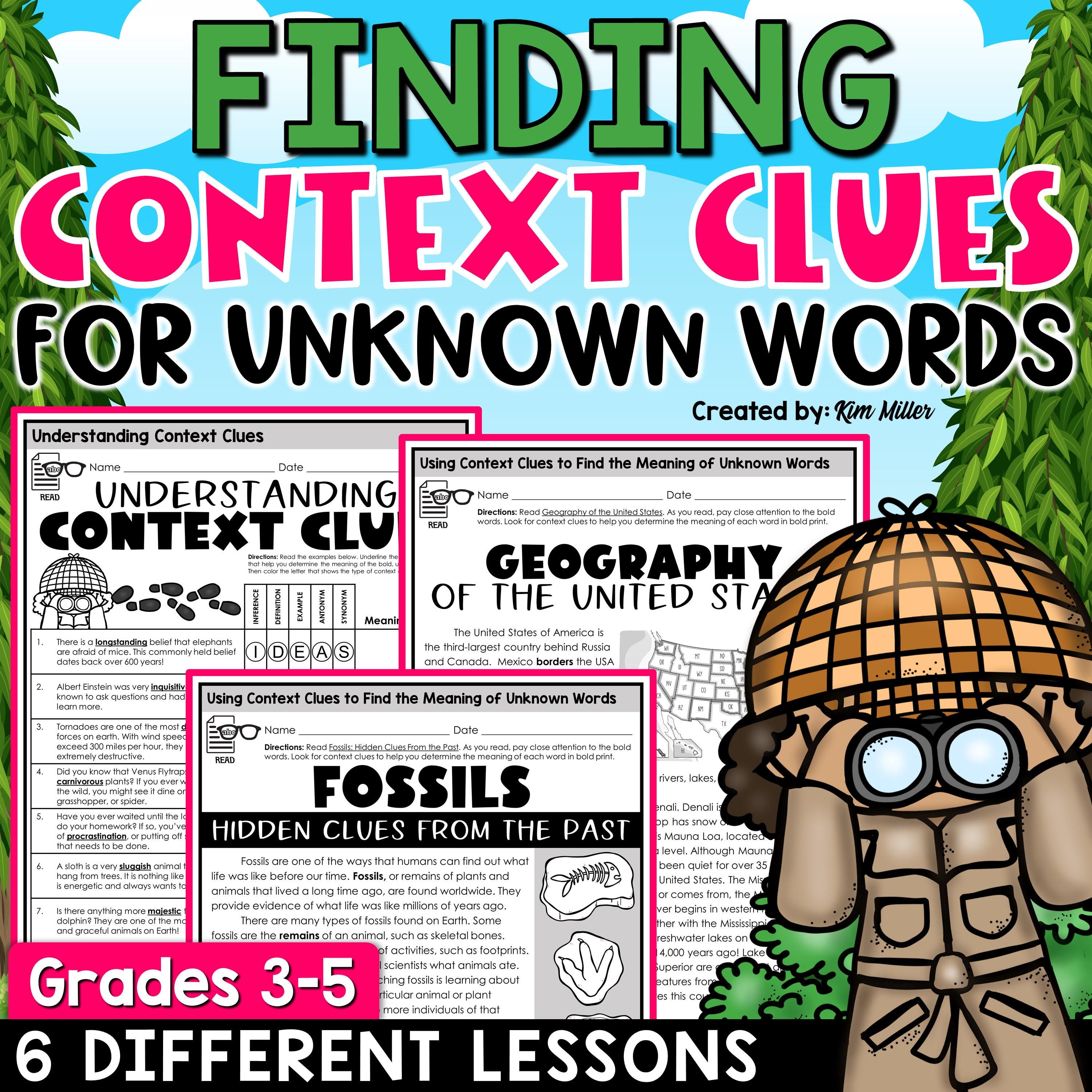 Context Clues Anchor Chart, Vocabulary Worksheets, Reading ...