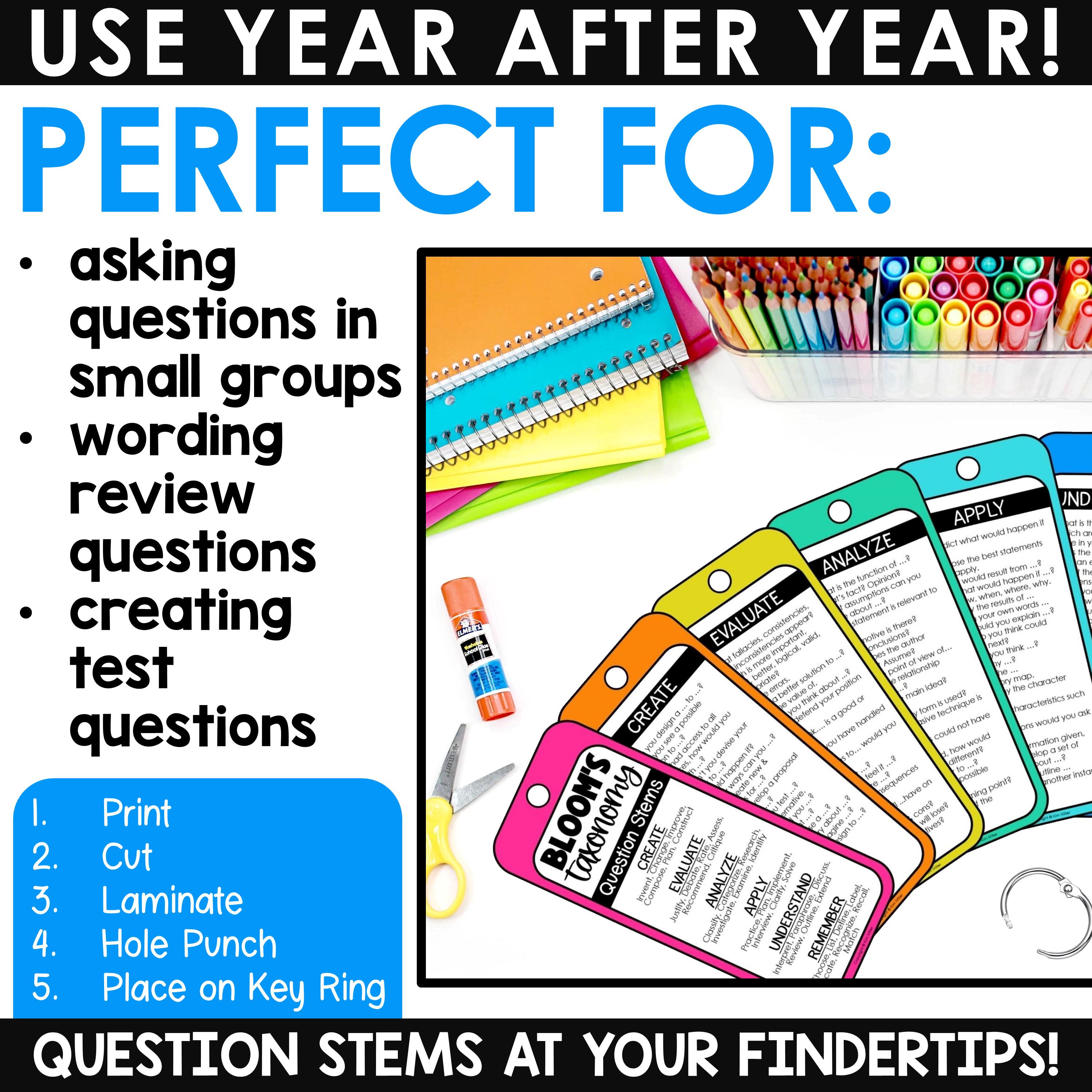 Bloom’s Taxonomy Question Stems | Higher Order Thinking Questions for ...