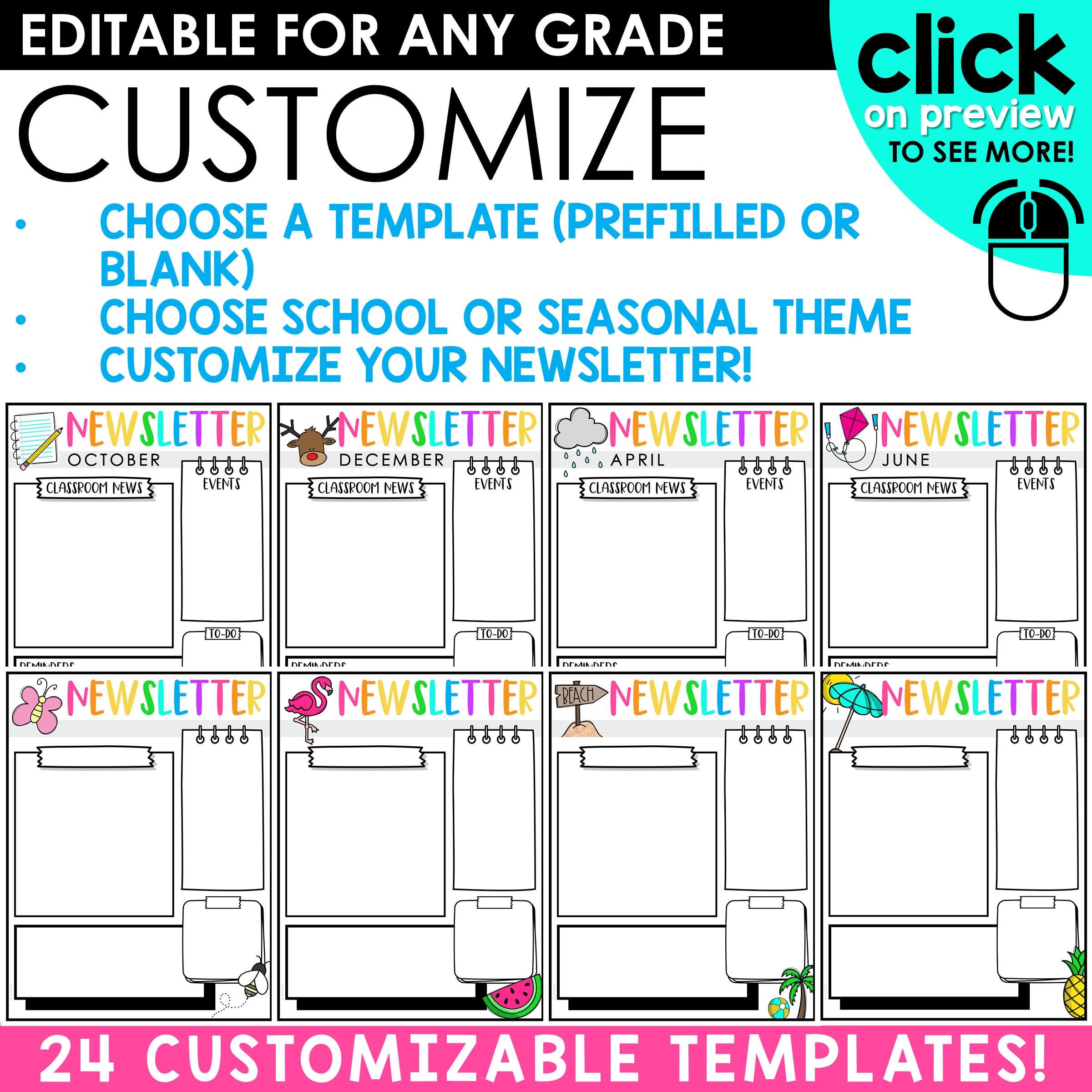 Editable Teacher Newsletter Templates for Parent Communication, School ...