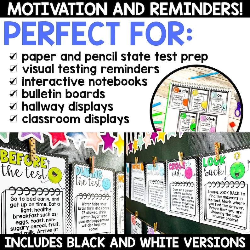 Test Taking Strategies Posters Printable | Motivational Testing ...