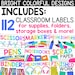 Classroom Supply Labels Bright Decor Rainbow Classroom Decor Classroom ...