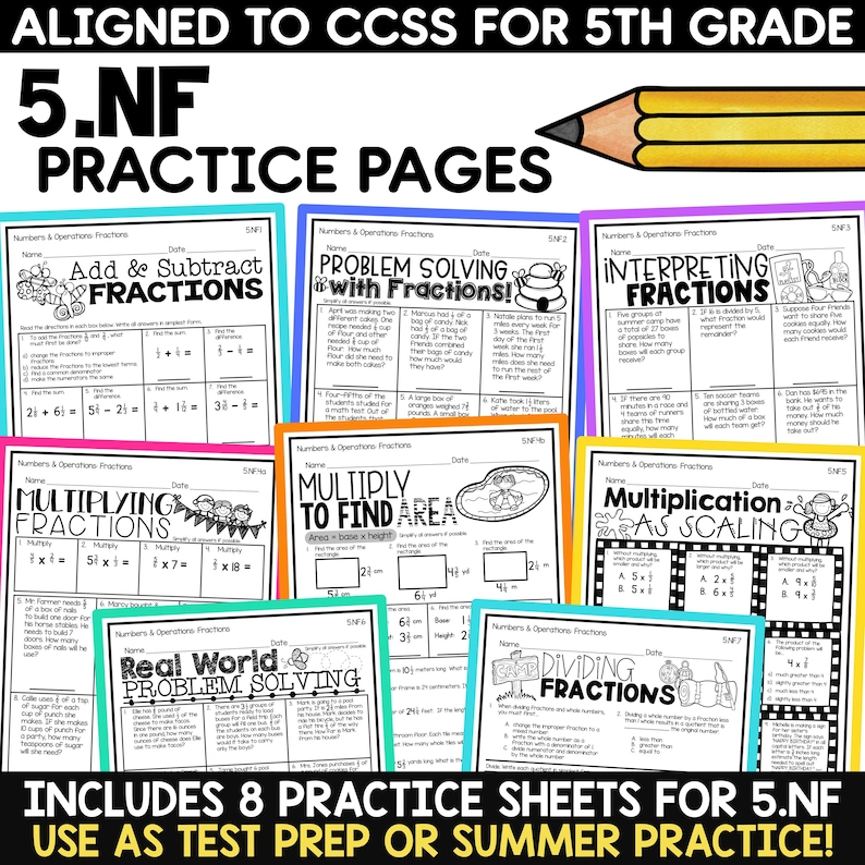 5th Grade Math Review Summer Math Worksheet, 5th Grade Math Printable ...