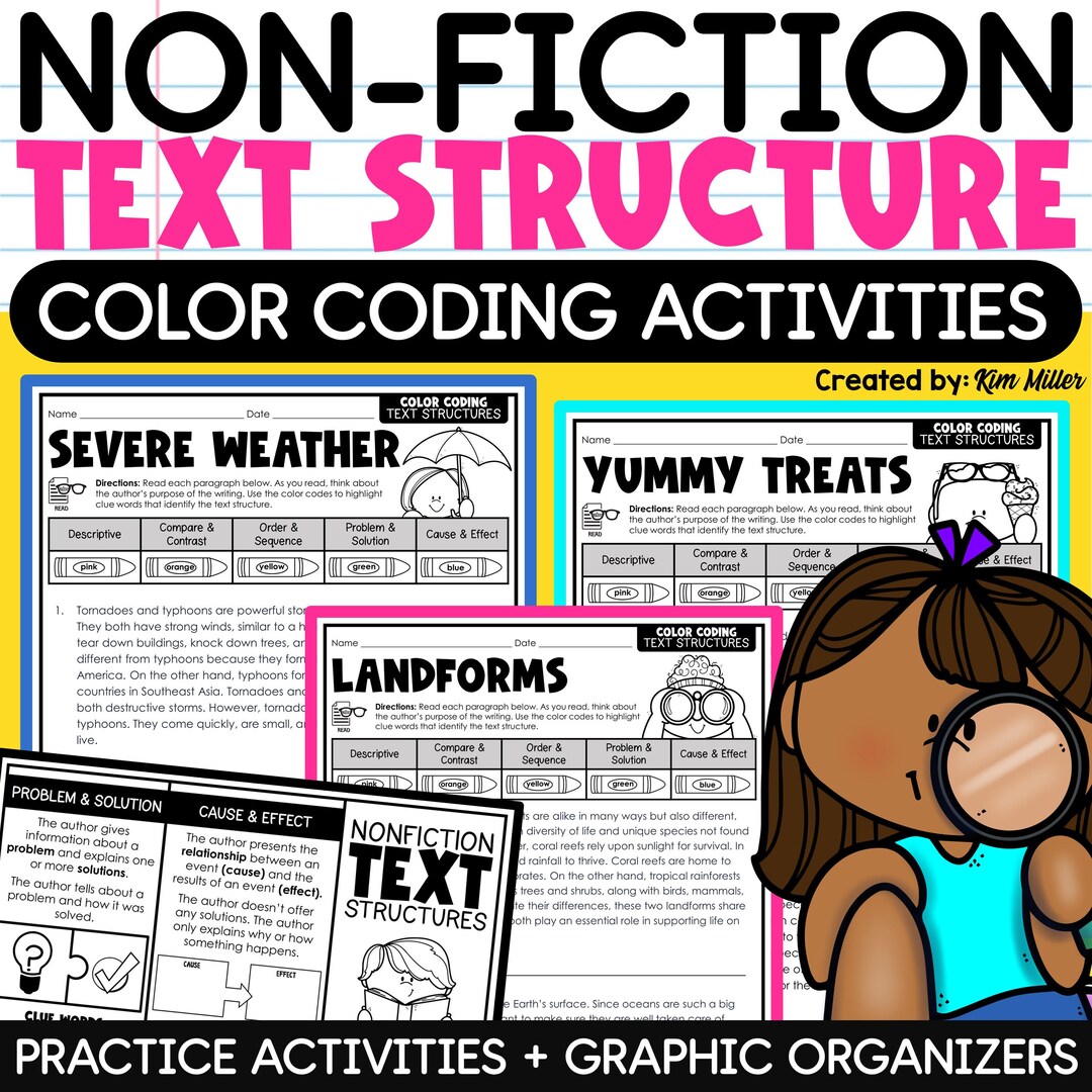 Nonfiction Text Structures Color by Code Informational Text Reading ...