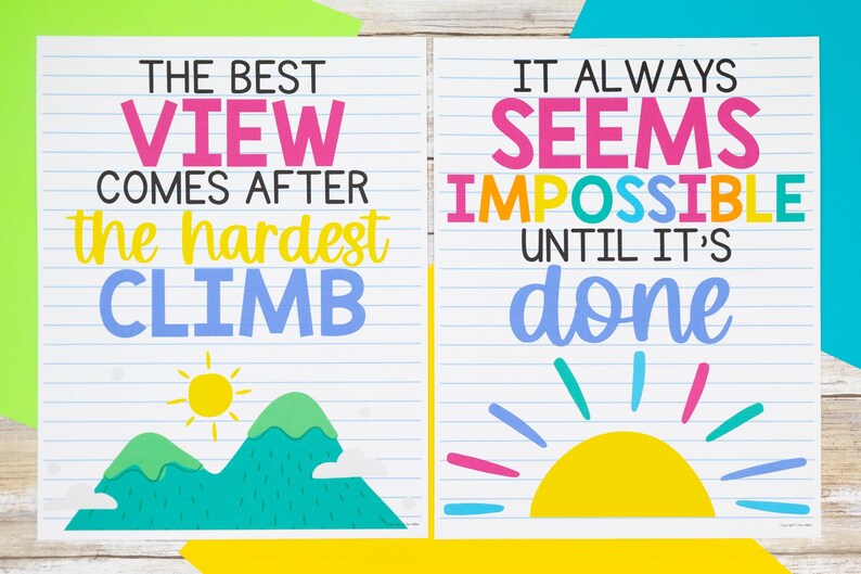 Motivational Posters for Classroom | Bright Decor Rainbow Classroom ...