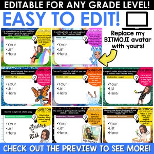 Morning Slides for Teachers Template, Morning Meeting Slides, Daily ...