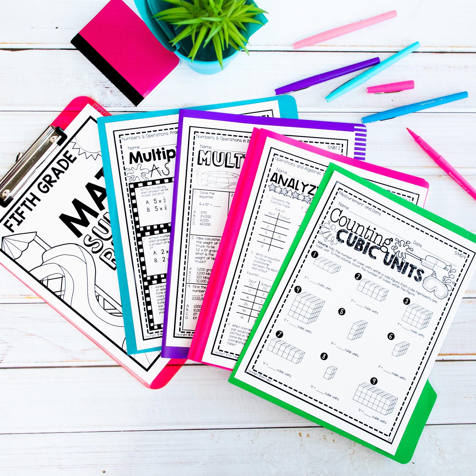 5th Grade Math Review Summer Math Worksheet, 5th Grade Math Printable ...