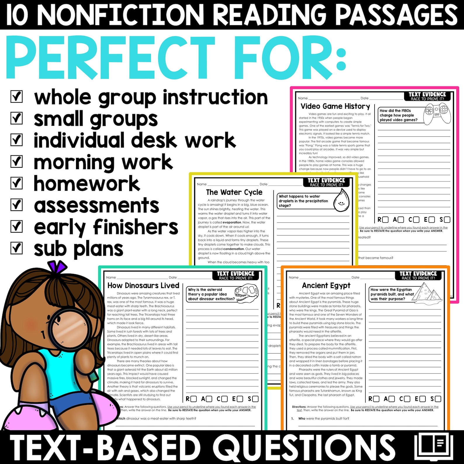 RACES Writing Strategy Anchor Chart Text Evidence Worksheets Reading ...