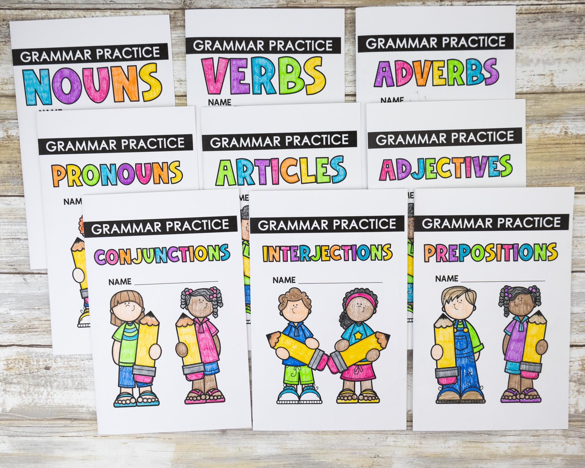 Parts of Speech Printable Worksheets, English Grammar Printable ...