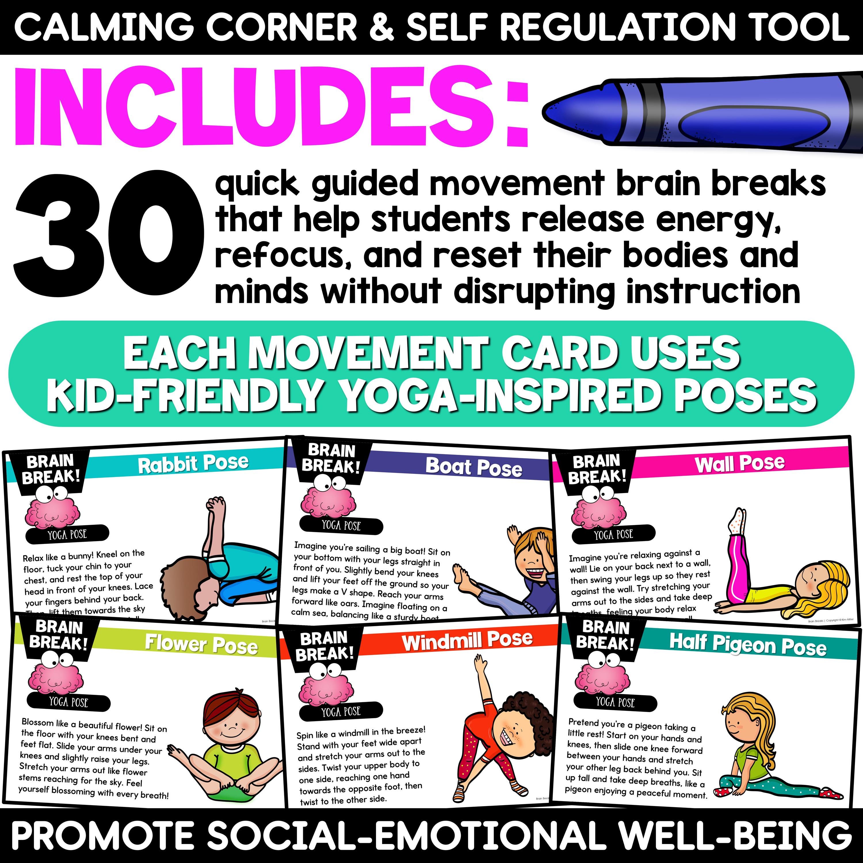 Mindfulness Activities for Kids | Kids Yoga Pose Cards | Brain Breaks ...