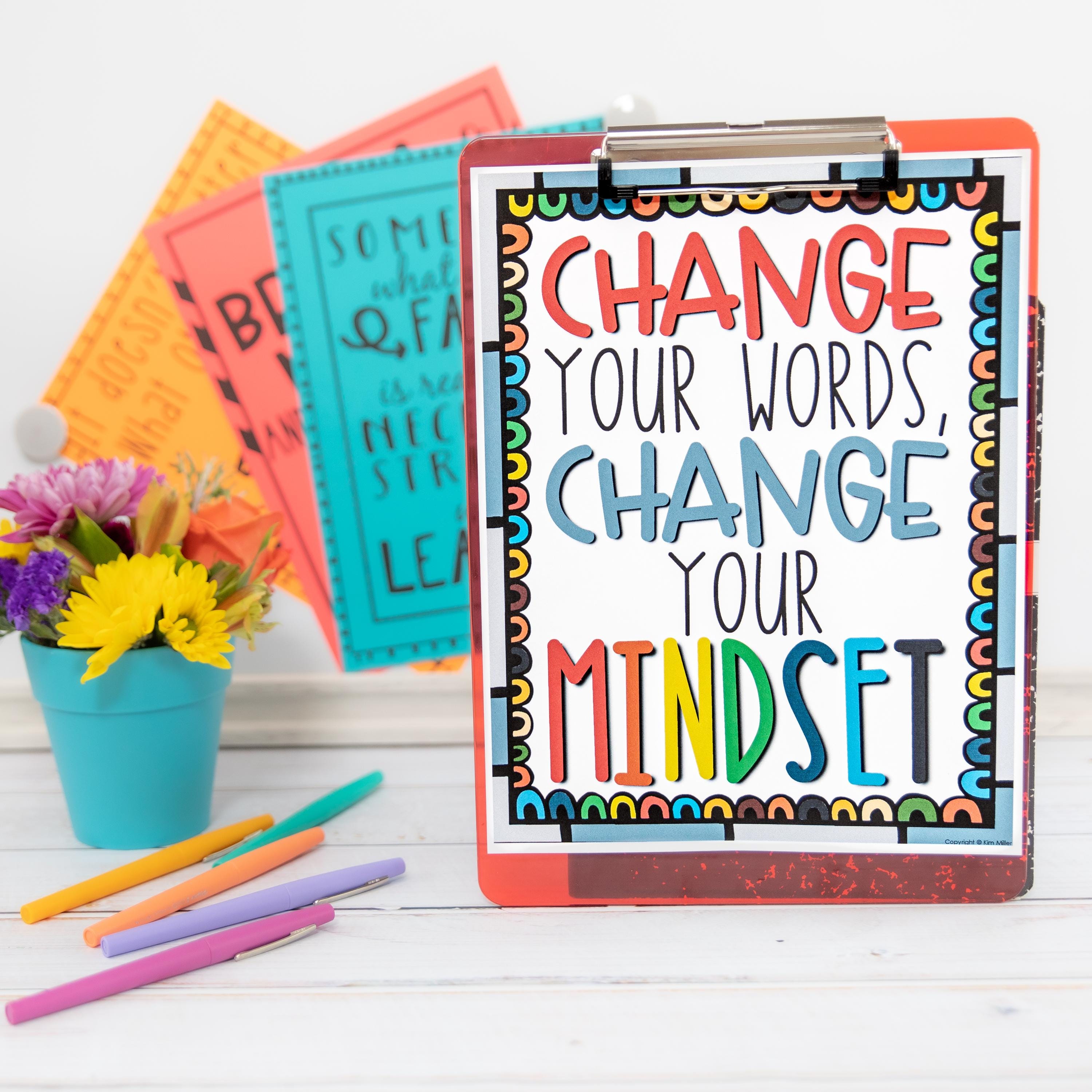 Motivational Growth Mindset Posters for Bulletin Boards, Door Decor ...