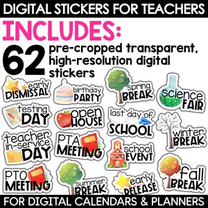 Digital Stickers for Teachers | Digital Stickers for Teacher Planner ...