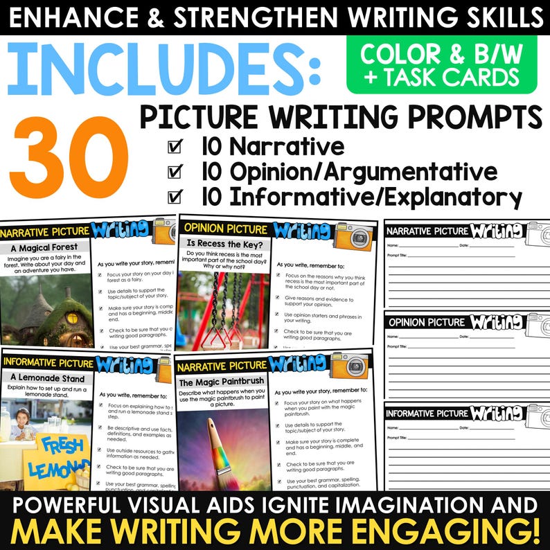 Picture Writing Prompts for Kids Creative Writing Prompts Worksheets ...