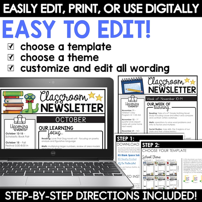 Editable Classroom Newsletters Monthly Weekly Templates for Parent ...