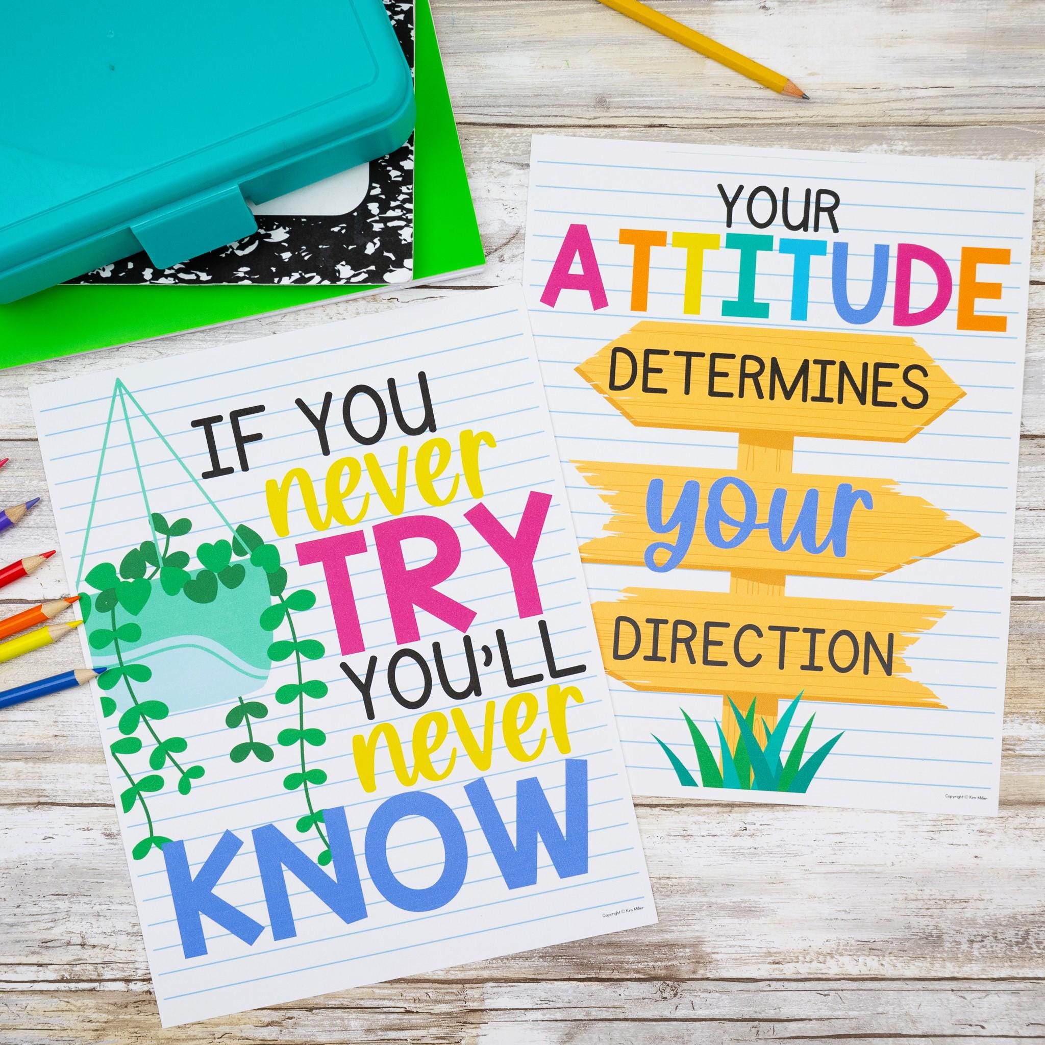Motivational Posters for Classroom | Bright Decor Rainbow Classroom ...