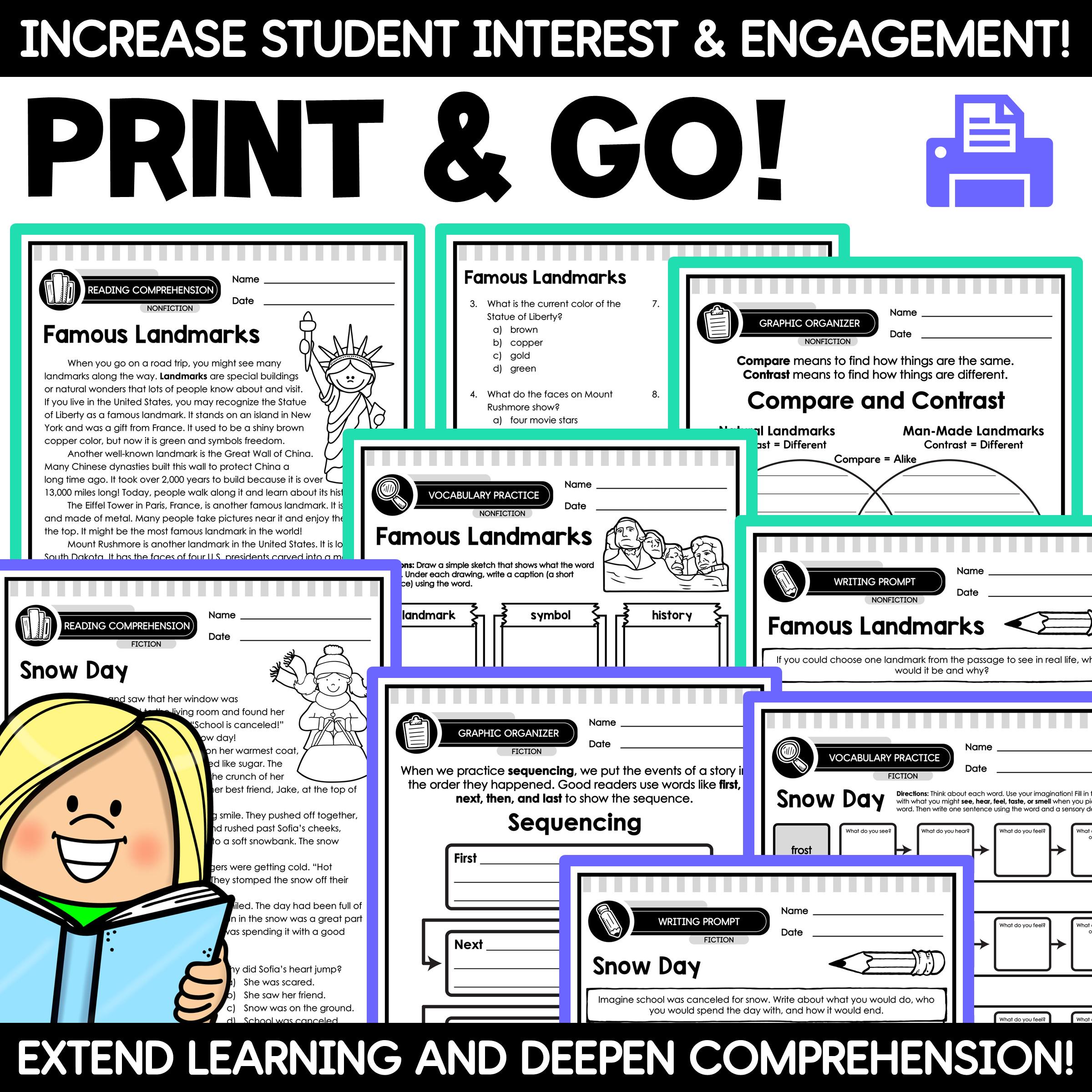 3rd Grade Reading Comprehension Passages With Questions, Graphic ...