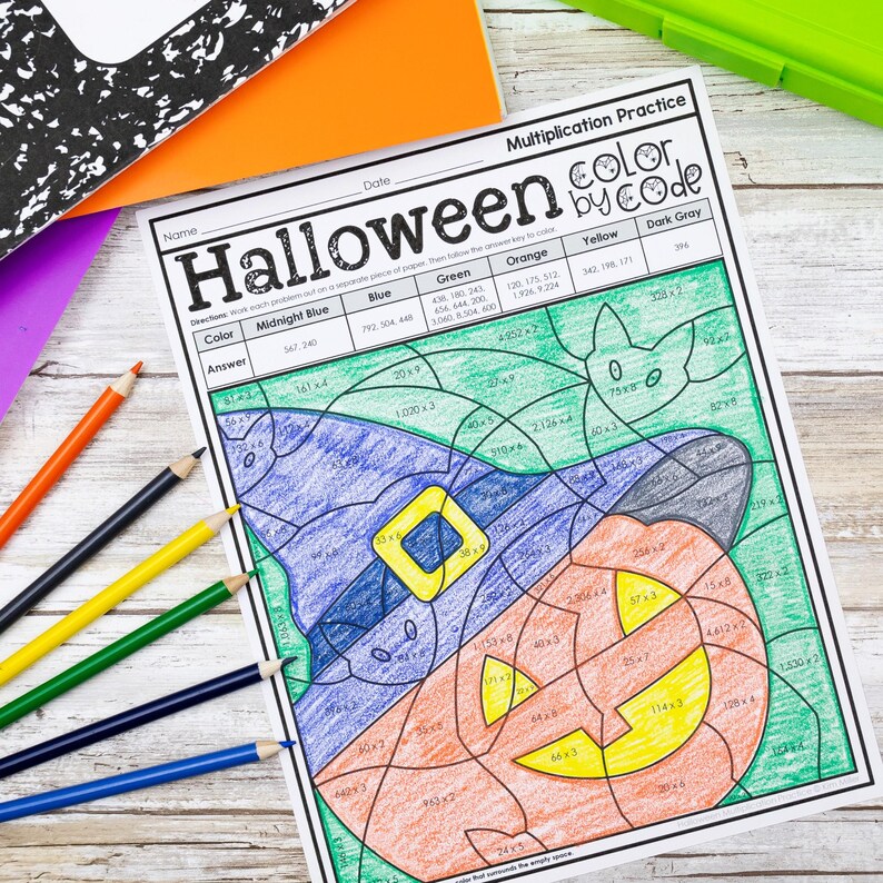 Halloween Activities Multiplication Practice Sheets Fall Math ...