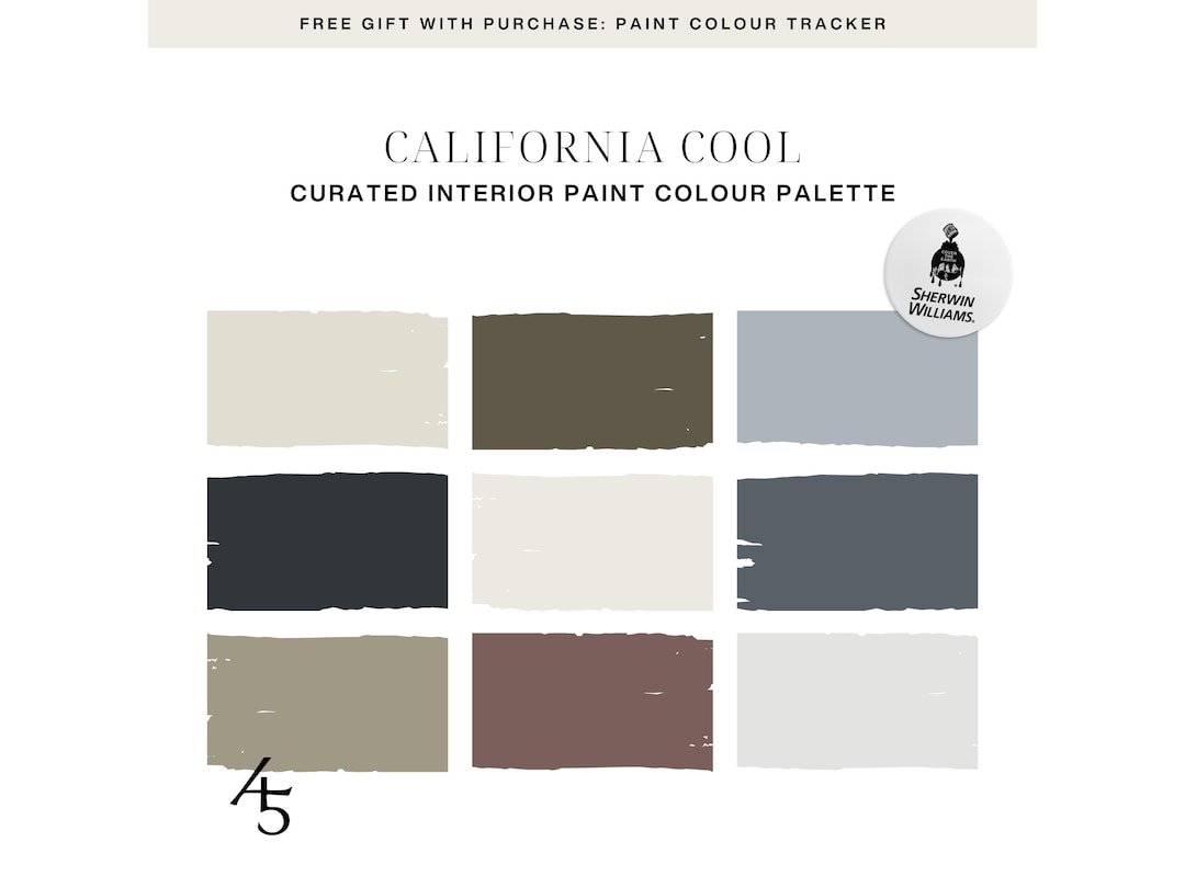California Cool Colours, Whole House Colour Palette, Sherwin-williams ...