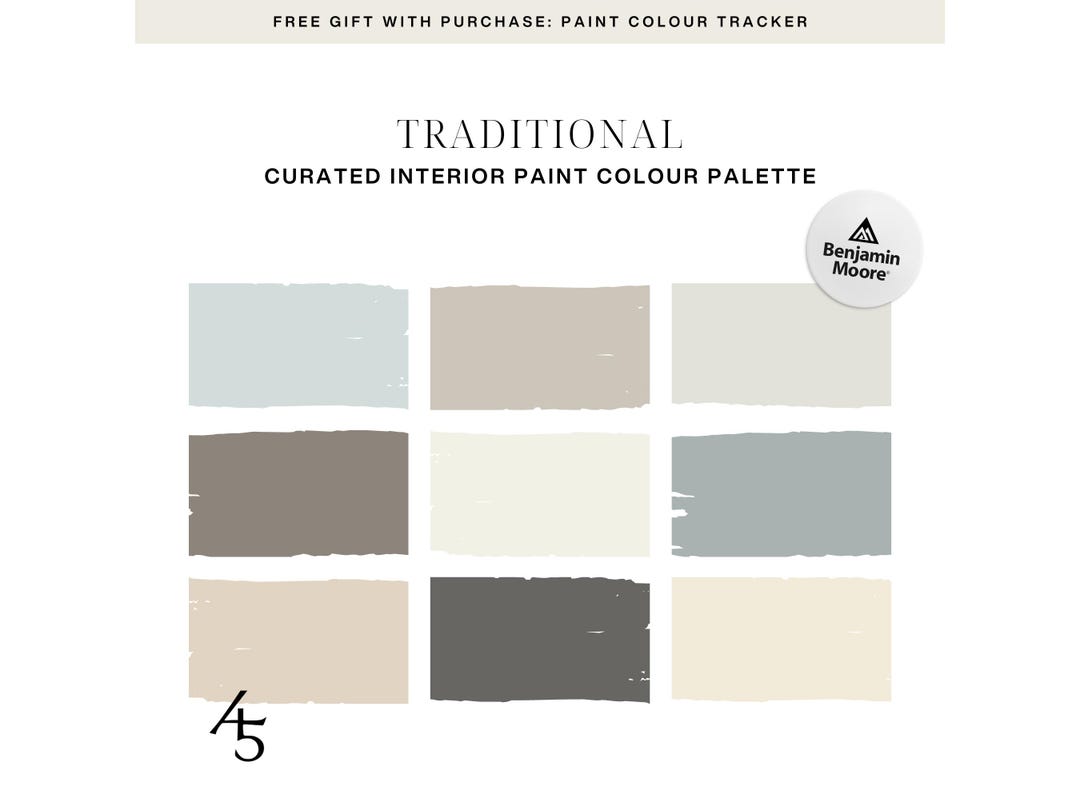 Traditional Colour Palette: Benjamin Moore Paint Colour Scheme for Your ...
