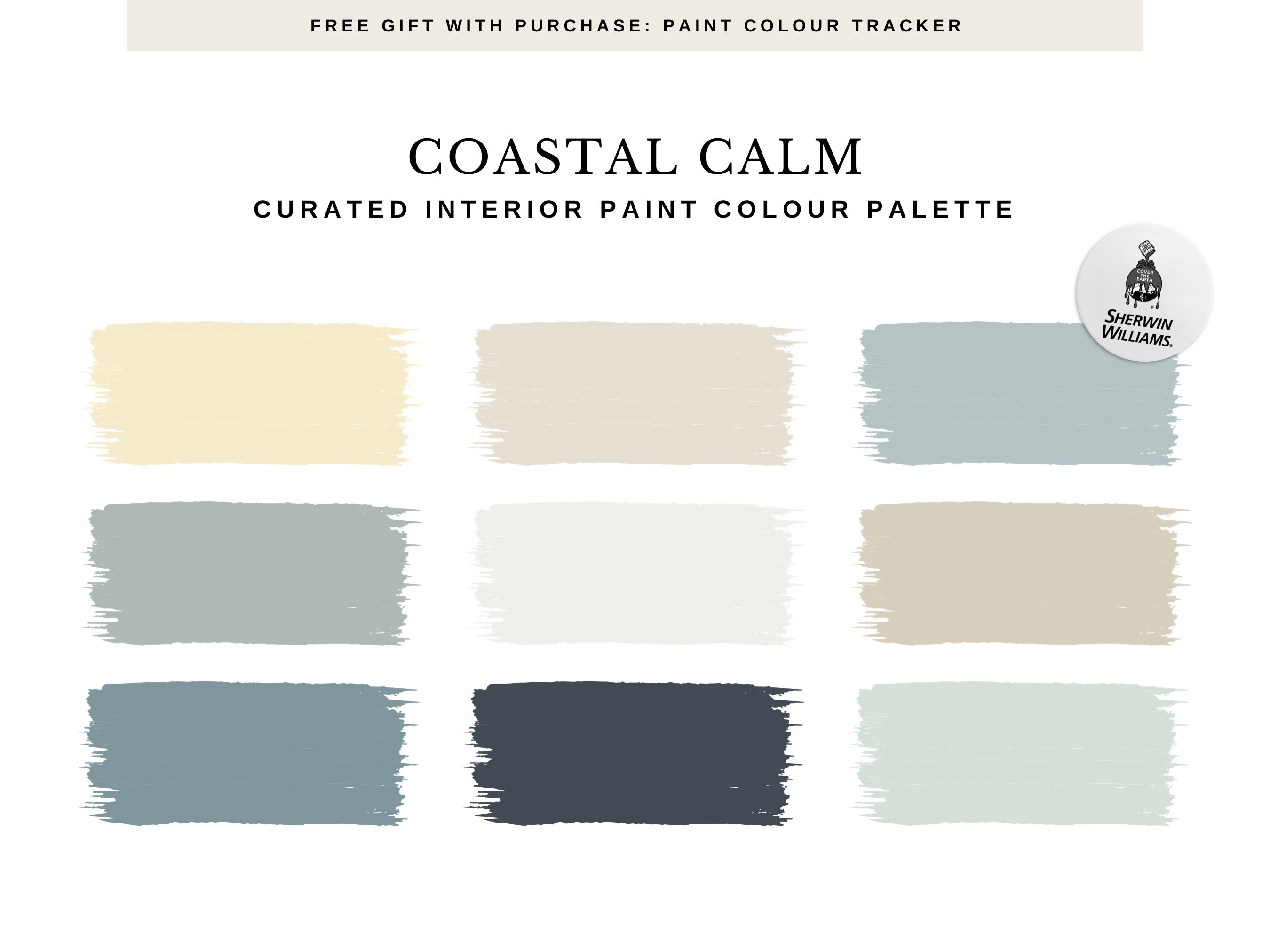 Coastal Calm Colours, Whole House Colour Palette, Sherwin-williams ...