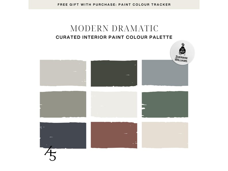 Modern Dramatic Colour Palette: Sherwin-williams Paint Colour Scheme ...