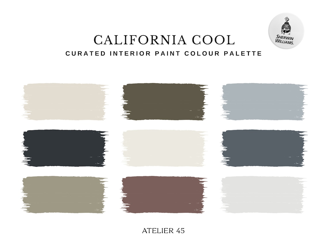 California Cool Colours, Whole House Colour Palette, Sherwin-williams ...