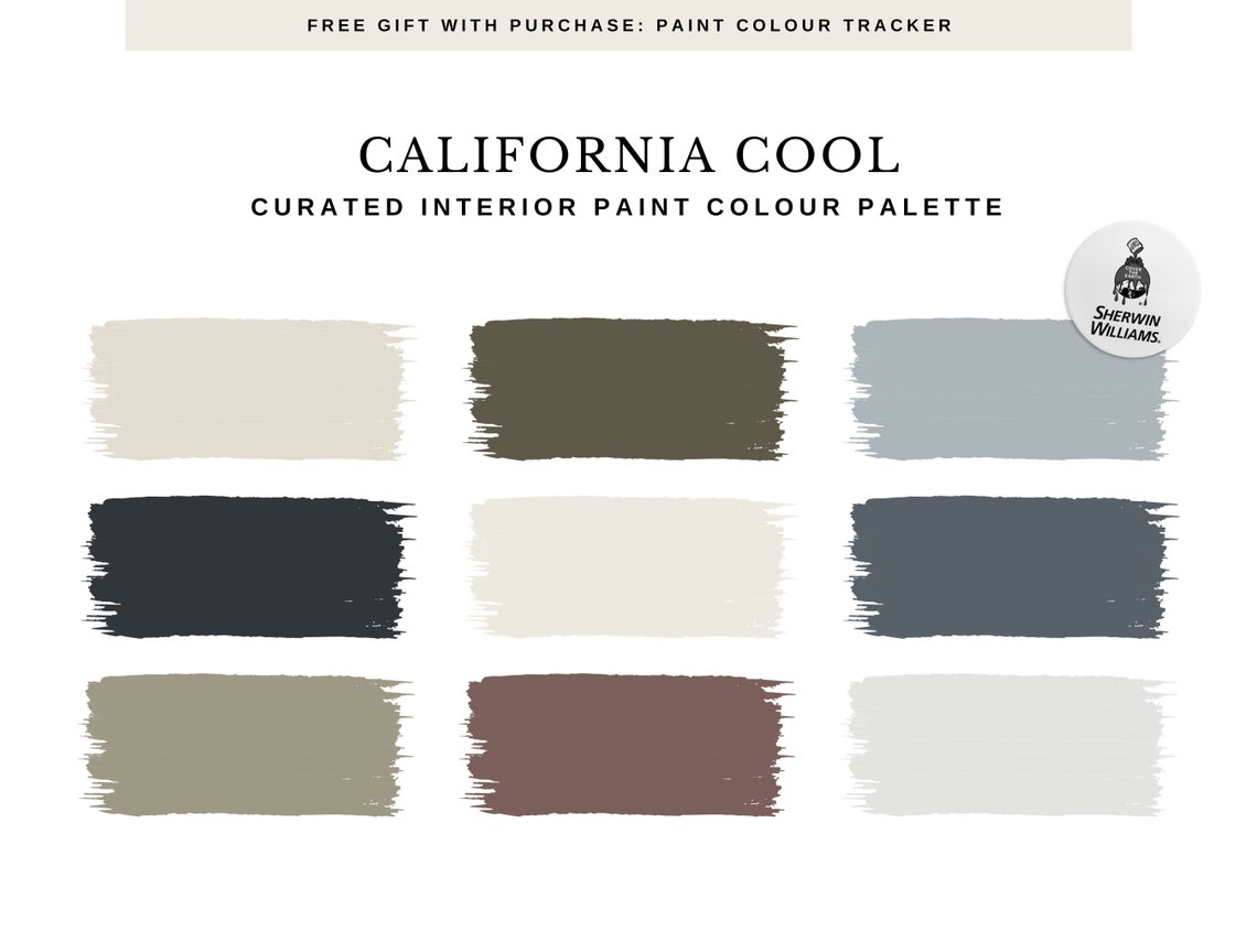California Cool Colours, Whole House Colour Palette, Sherwin-williams ...