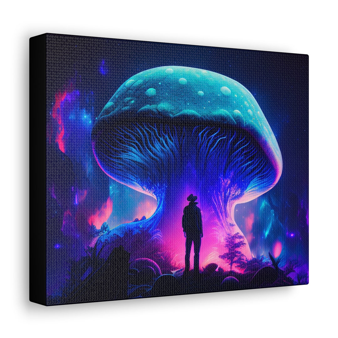 Magic Mushroom Art Mushroom Canvas Art Psychedelic Art Rave - Etsy