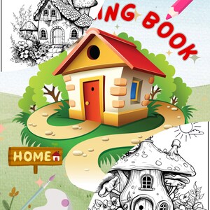 12 Unique House Coloring Page, Printable Coloring Pages - Etsy