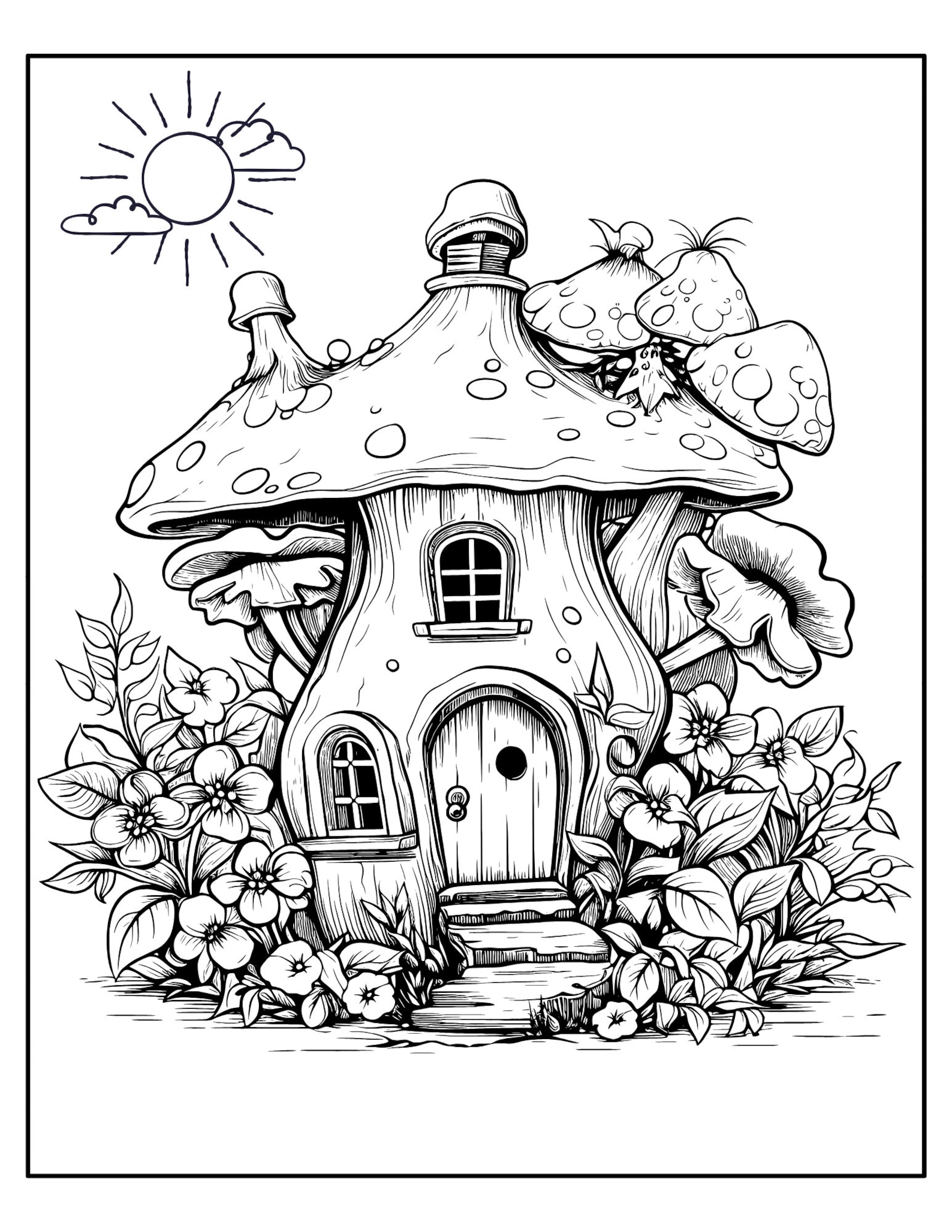 12 Unique House Coloring Page, Printable Coloring Pages - Etsy