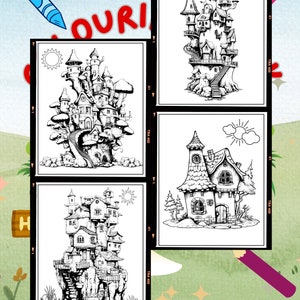 12 Unique House Coloring Page, Printable Coloring Pages - Etsy