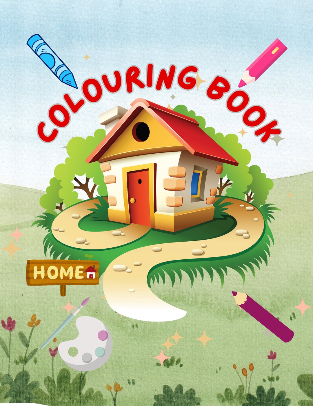 12 Unique House Coloring Page, Printable Coloring Pages - Etsy