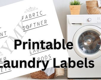 Minimalist White Laundry Labels, Downloadable Laundry Labels, Digital ...