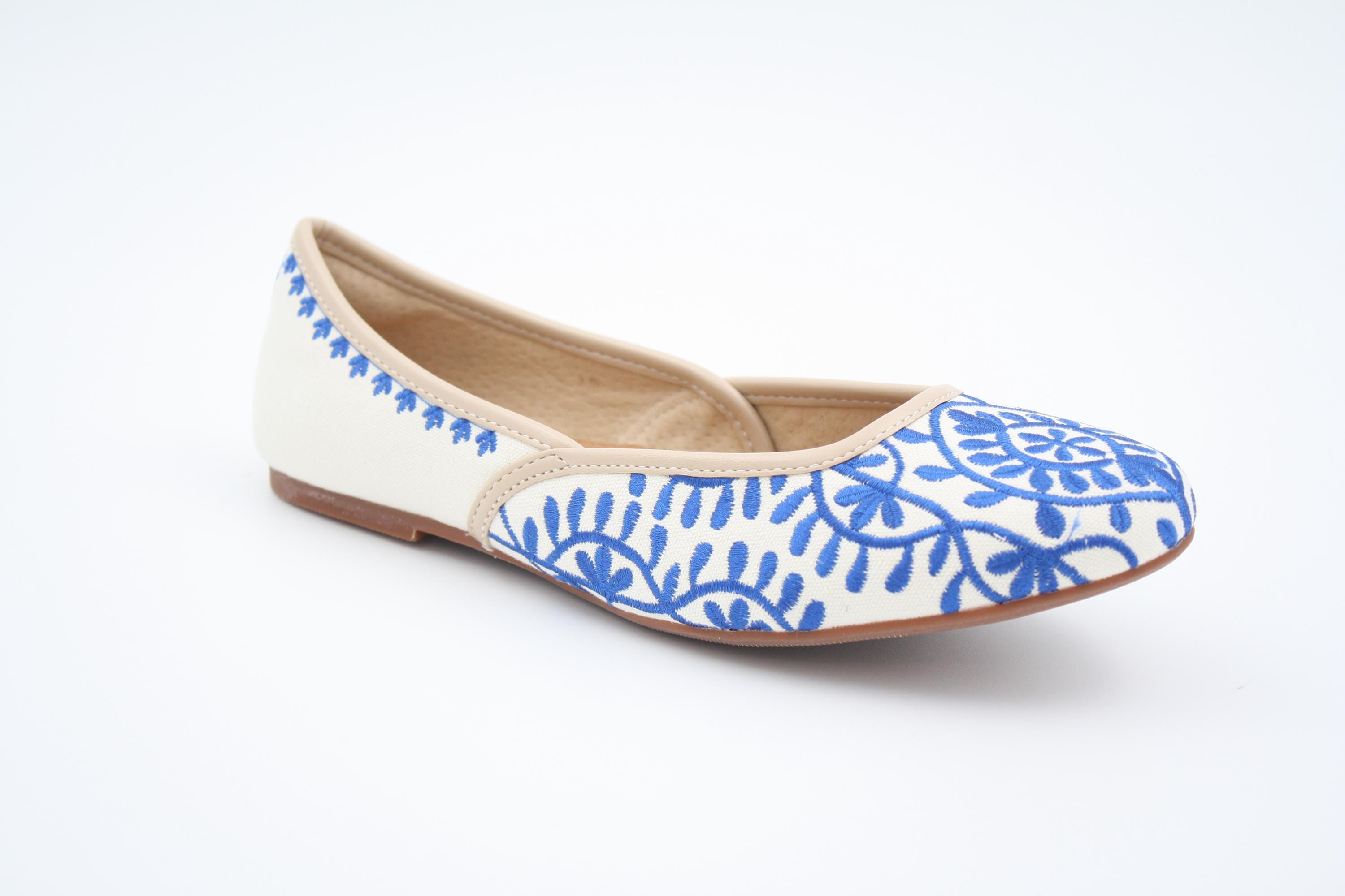Blue Beige Office Modern Flats, Suede Leather Lined Ballet Flats ...