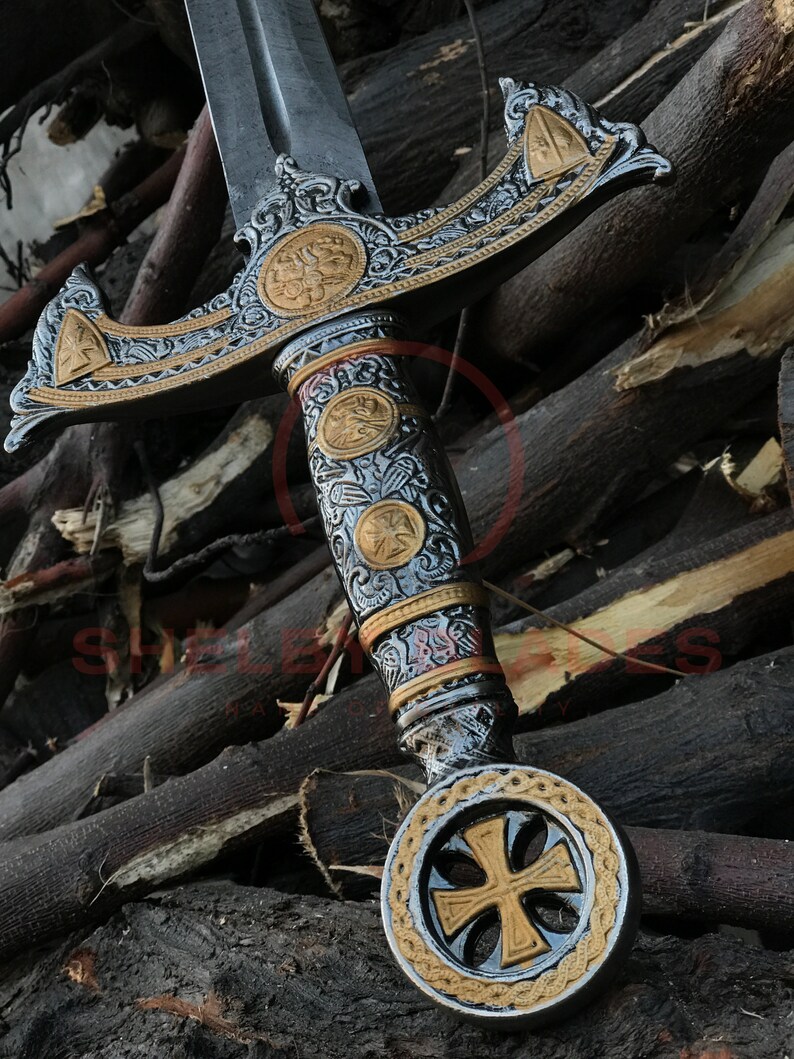 Hand Crafted Medieval Templar Knight Sacred Damascus Holy Long - Etsy