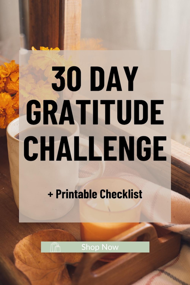 30 Day Gratitude Challenge Printable Gratitude Journal Printable 30 Day ...