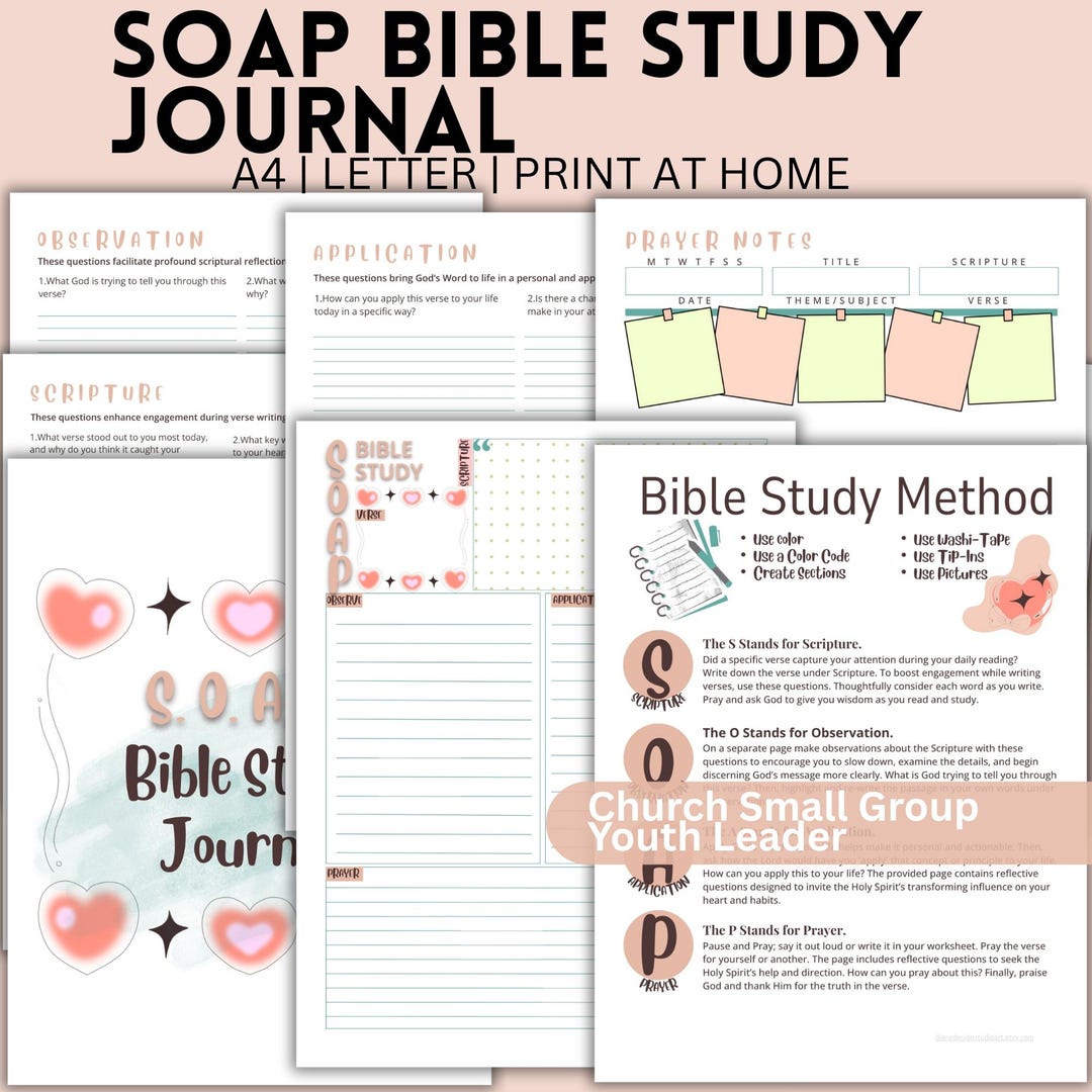 Soap Bible Study Method Simple Reflection Journal Page Printable for ...