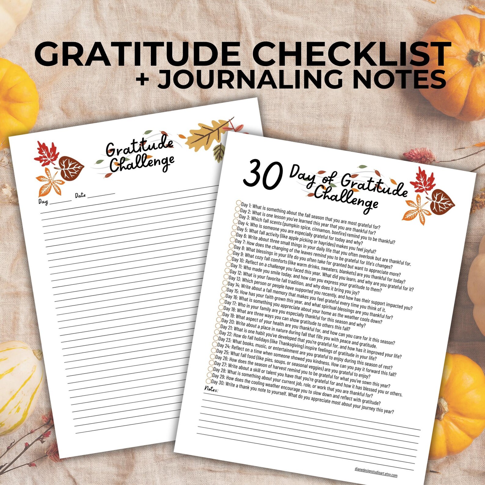 30 Day Gratitude Challenge Printable Gratitude Journal Printable 30 Day ...