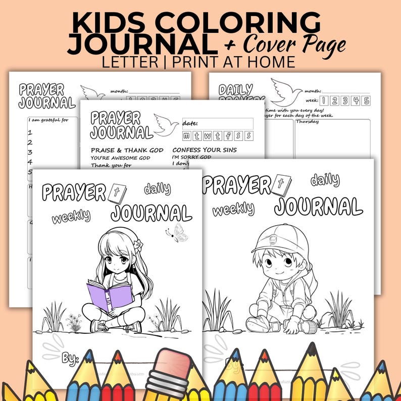 Kids Prayer Journal Printable Daily Reflection Journal Christian ...