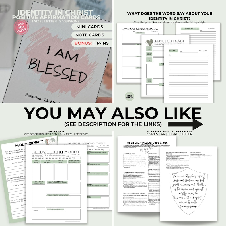 Identity in Christ Affirm Card Memory Encouraging Verse Card Biblical ...